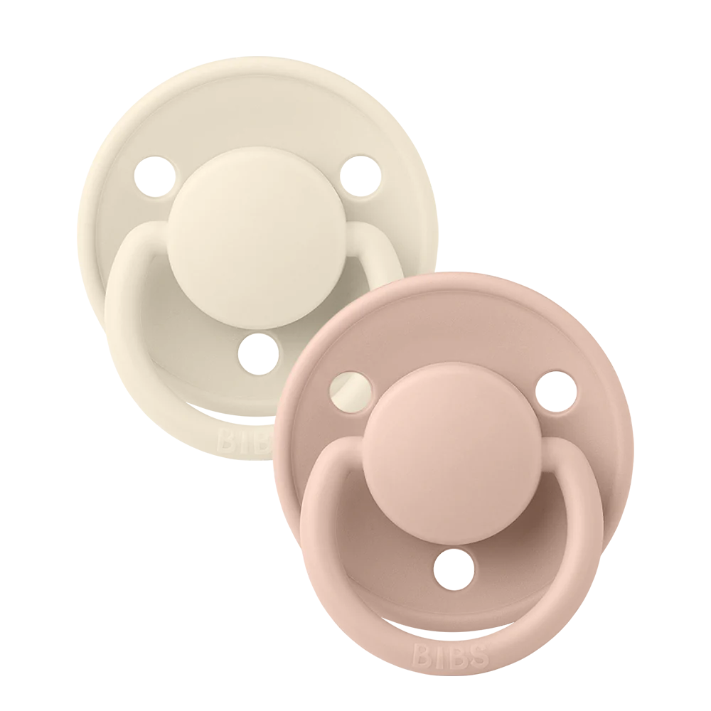 Bibs Pacifier De Lux Silicone 2 Pk Ivory/Blush One Size – Moonlight