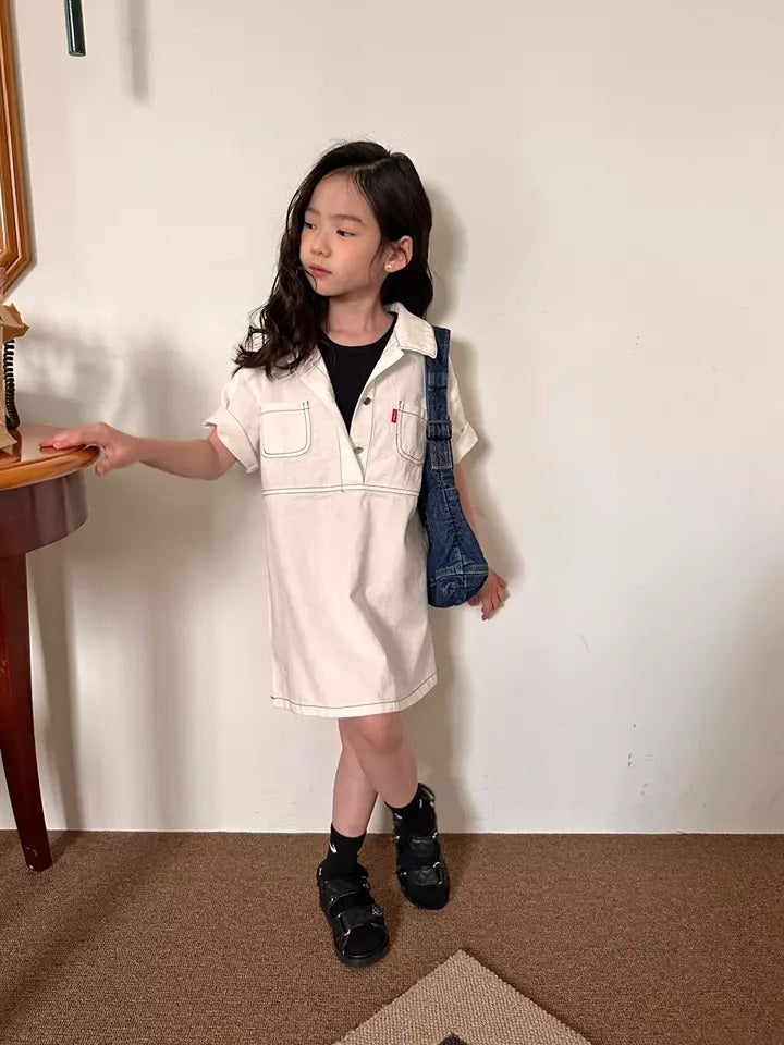 White Stitch Dress – Moonlight