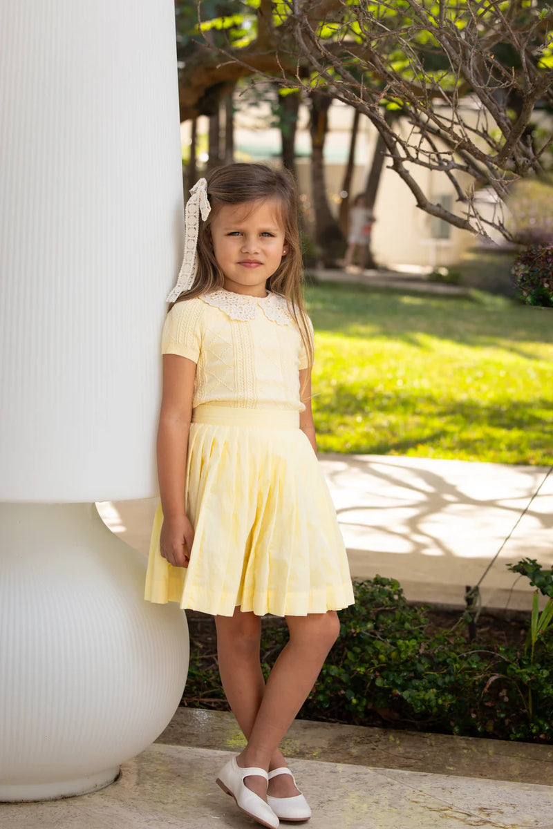 Coco Blanc Pleated Skirt - Pale Yellow – Moonlight