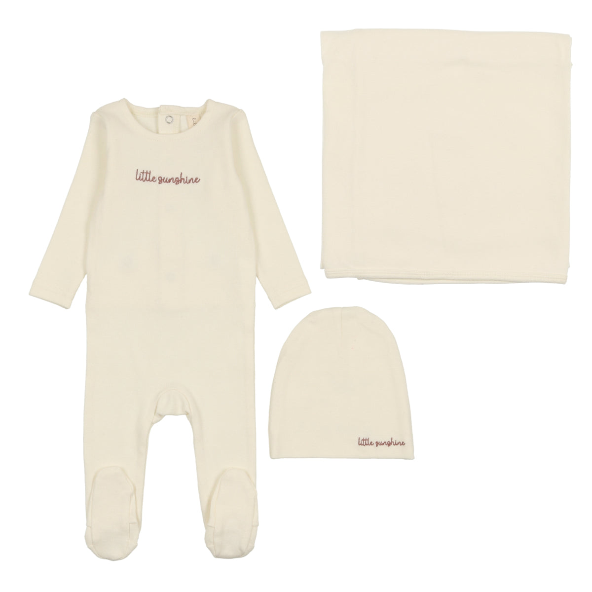 Lilette Cotton Word 3PC Set - Milk/Pink – Moonlight