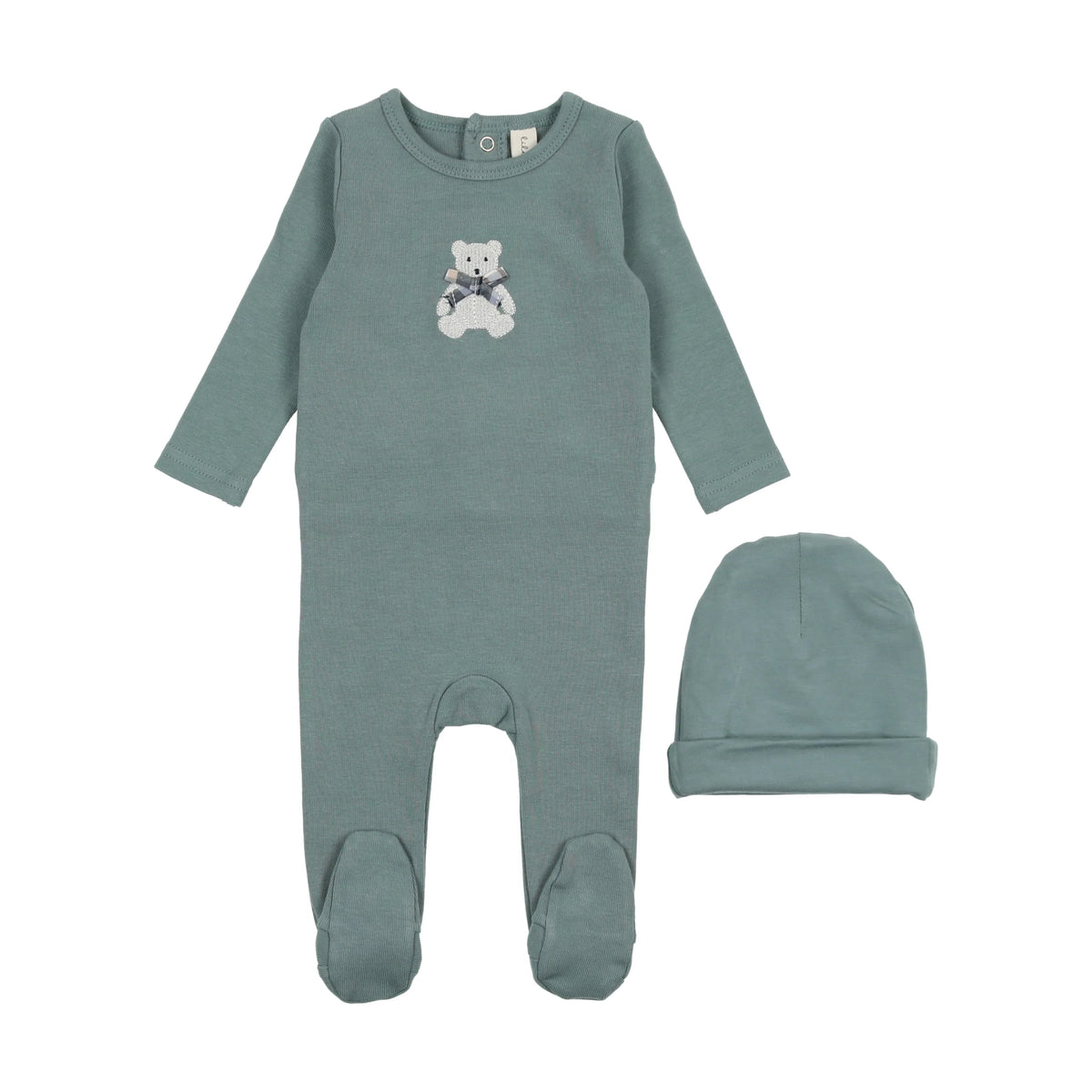 Lil Legs Embroidered Layette Set - Blue Bear – Moonlight