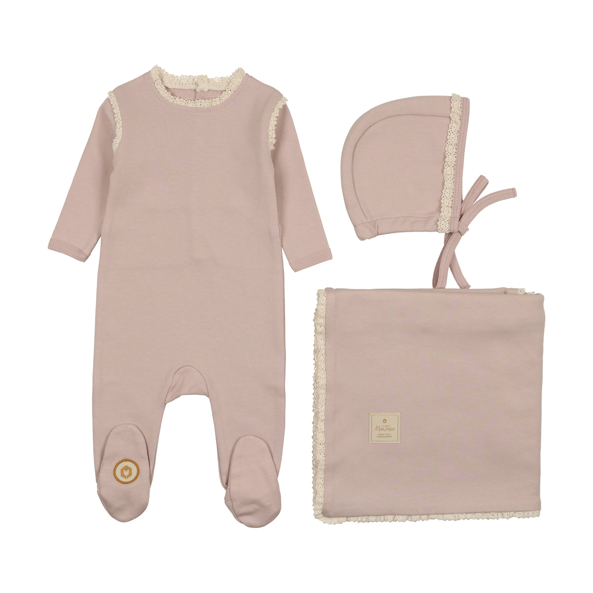 Mon Tresor Elegant Trim Layette Set – Moonlight