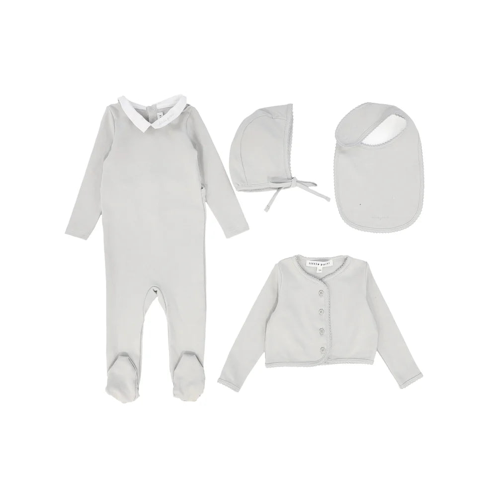 Little Parni Baby Set – Light Blue Cardigan & Bonnet – Moonlight