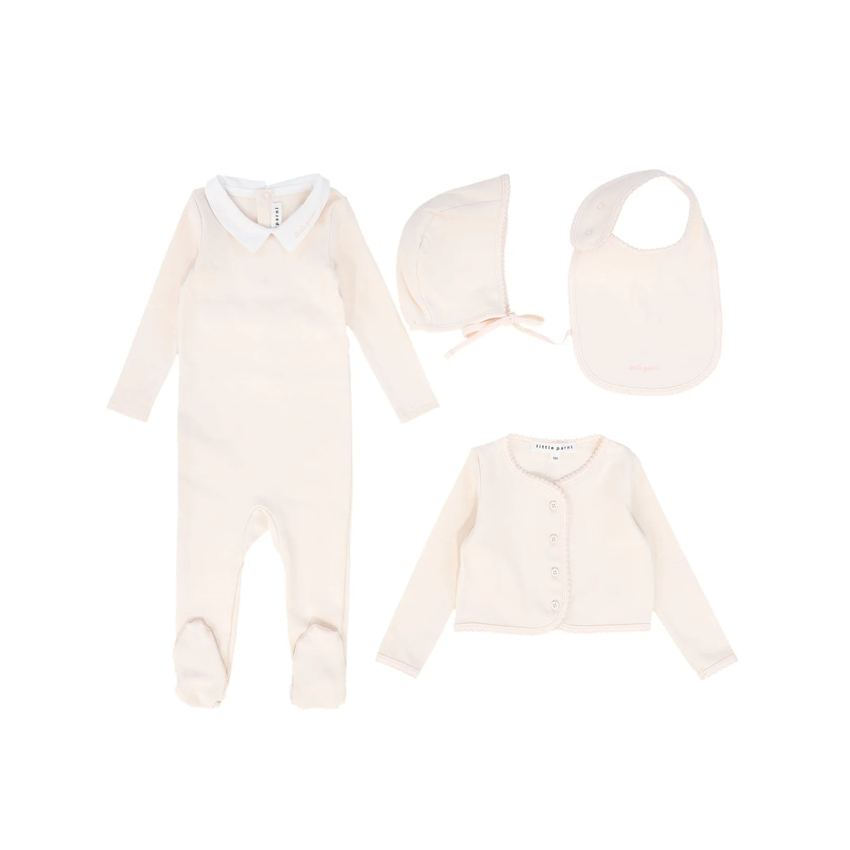 Little Parni Pink Baby Set with Cardigan & Bonnet – Moonlight