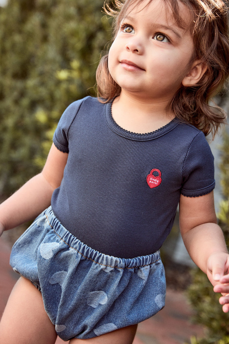 Little Parni Pico Trim Baby Onesie (K604) - Navy Blue – Moonlight