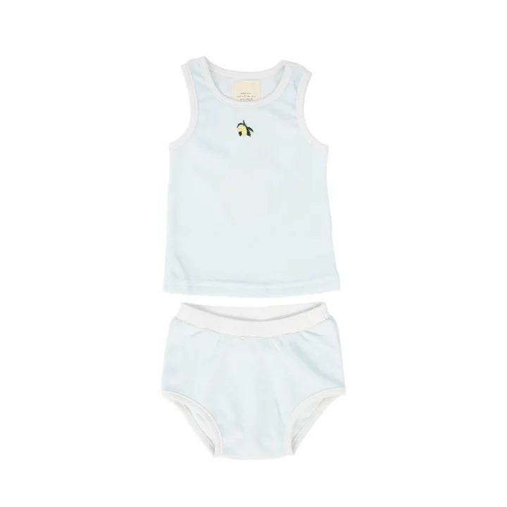 Please Mom Blue Terry Lemon Tank Set – Moonlight