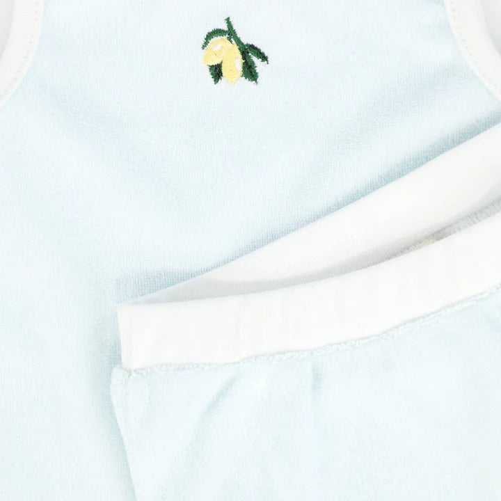 Please Mom Blue Terry Lemon Tank Set – Moonlight