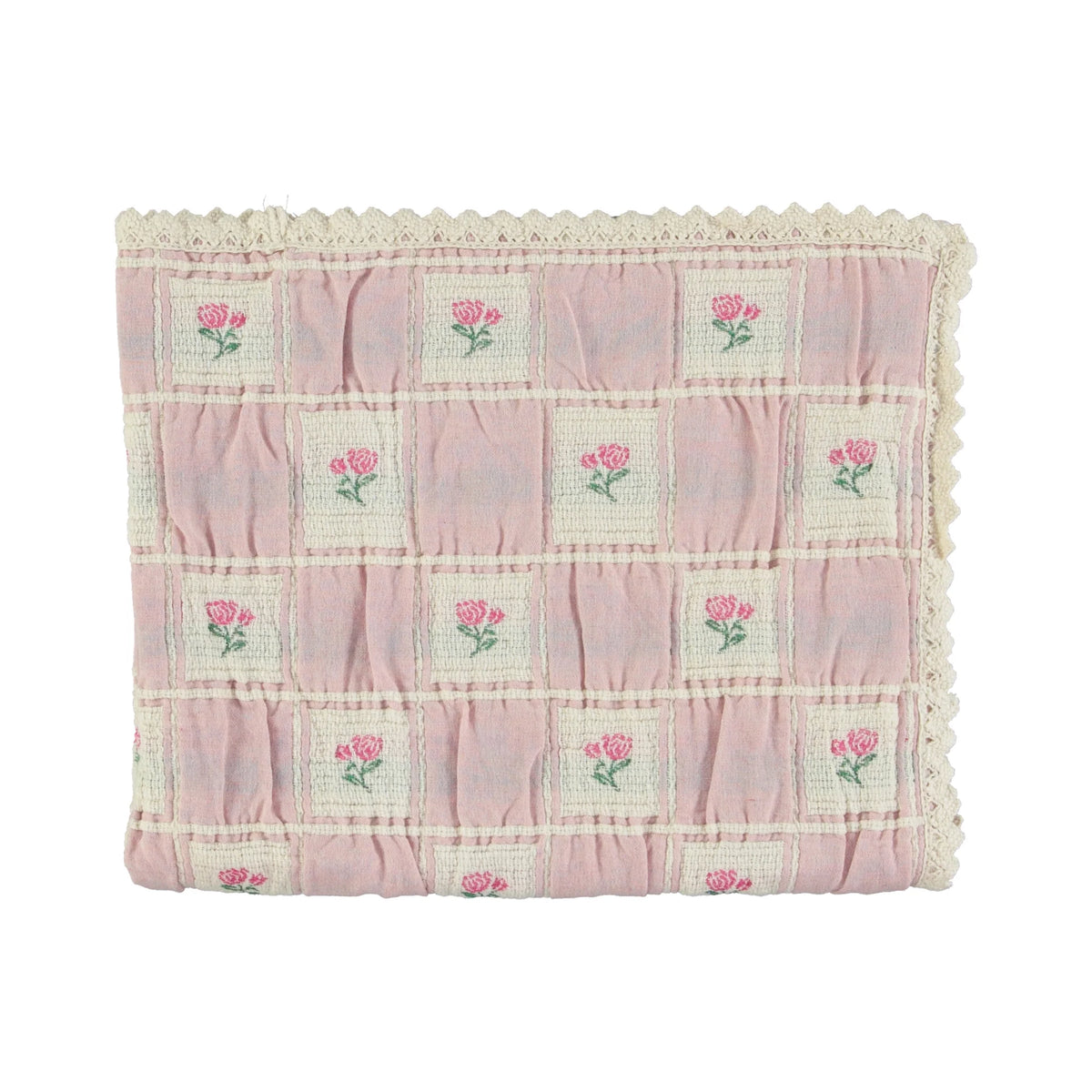 Bebe Organic Rosette Blanket Patchwork - Vintage Rose – Moonlight