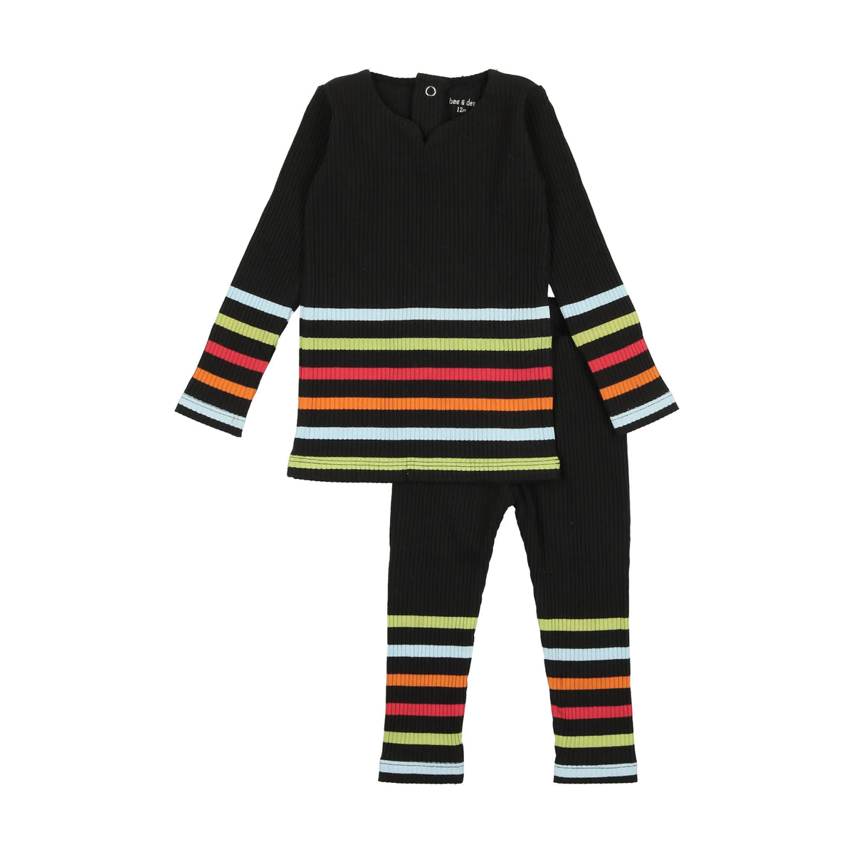 Bee & Dee Stripe Loungewear-Black multi – Moonlight