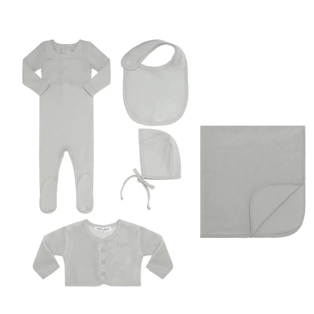 Little Parni Baby Velour Layette Set – Blue | Moonlight