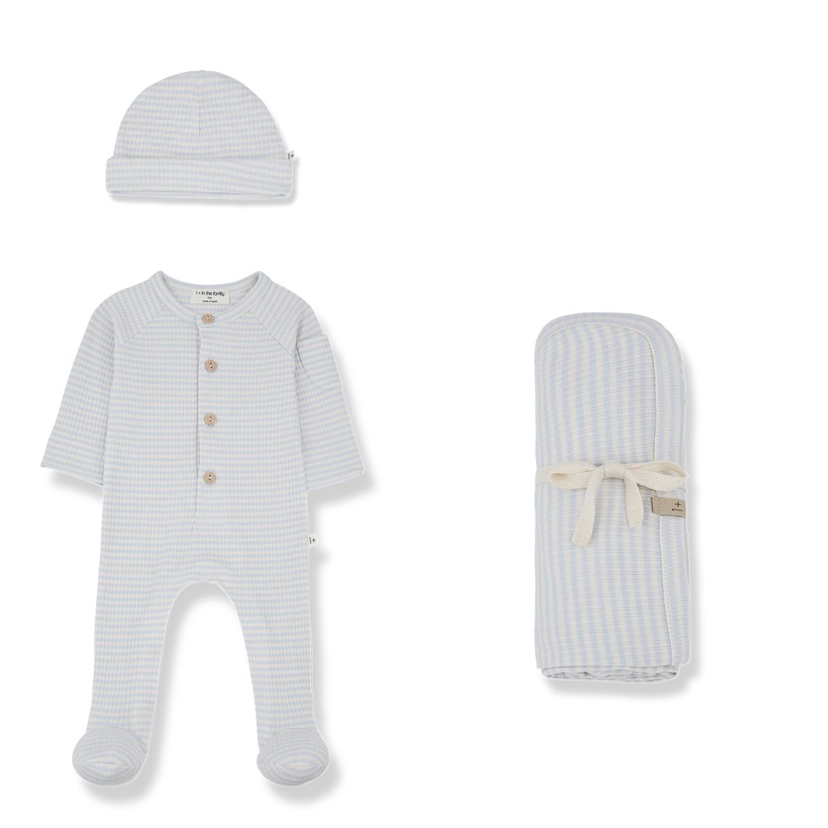 1+ in the Family Guim 3PC Layette Set - Misty-Blue – Moonlight