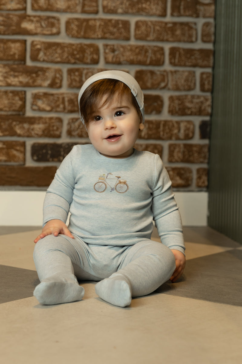 Bee And Dee Vintage Image Footie & Beanie - Feather – Moonlight