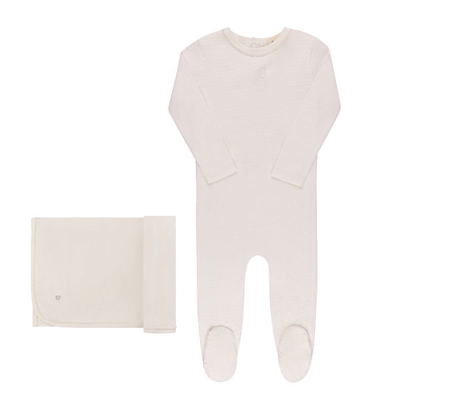 Ely's & Co Pointelle Heart 3PC Layette Set - Ivory – Moonlight
