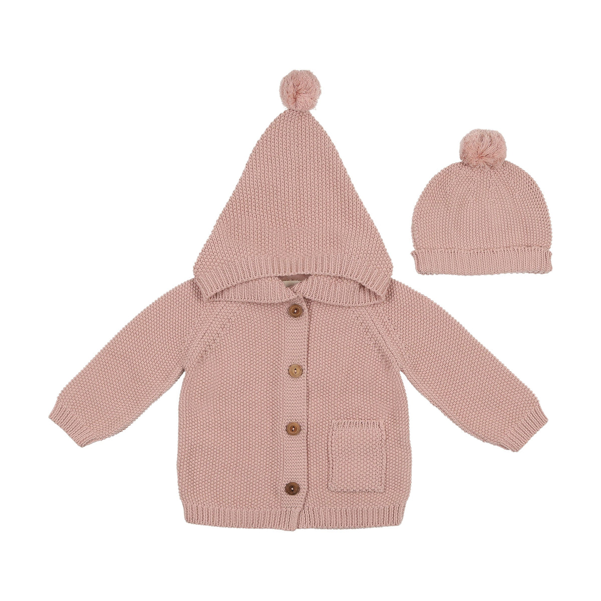 Mema Knits Hooded Knit Sweater And Beanie - Rose – Moonlight