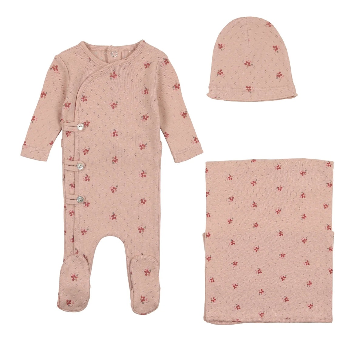 Bee & Dee Printed Pointelle Set-Dark Base Girl – Moonlight Layette