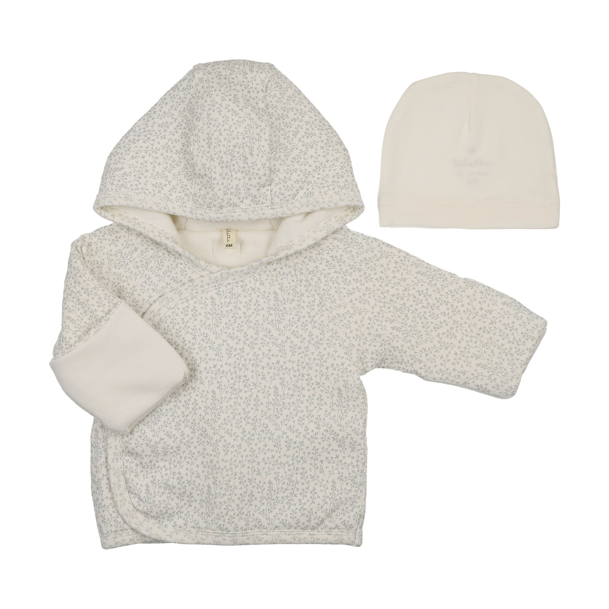 Lilette Leaf Trail Jacket And Bonnet - Cream/Blue – Moonlight