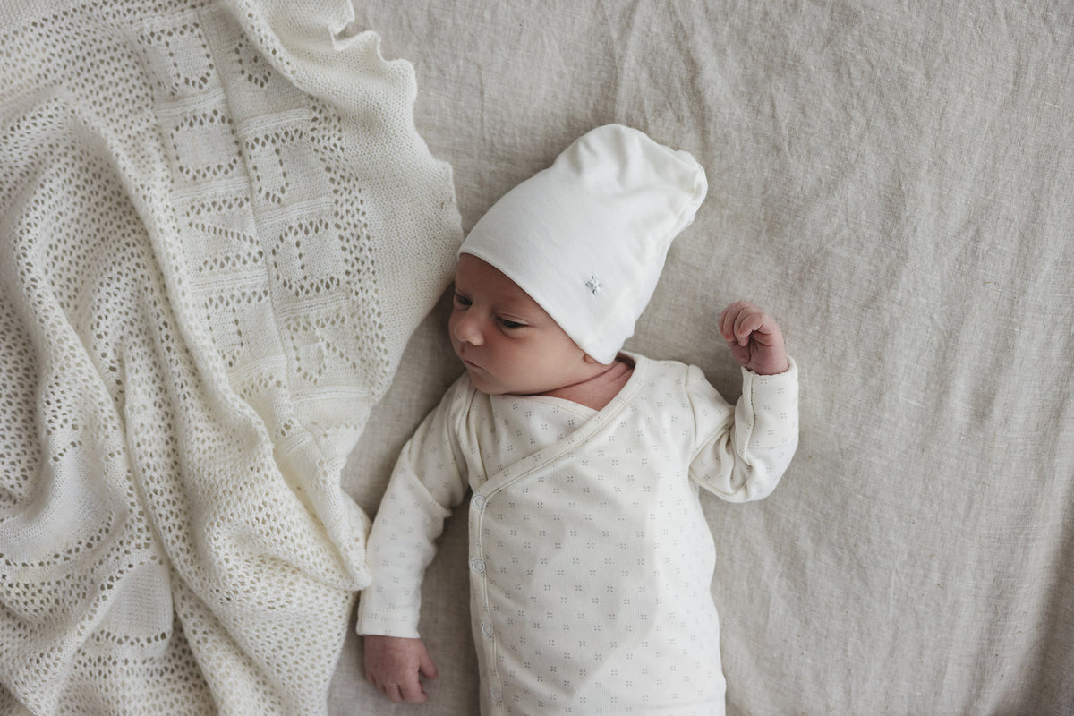 Lilette Take Me Home Clover Footie And Hat Set - Cream/Pale Blue ...