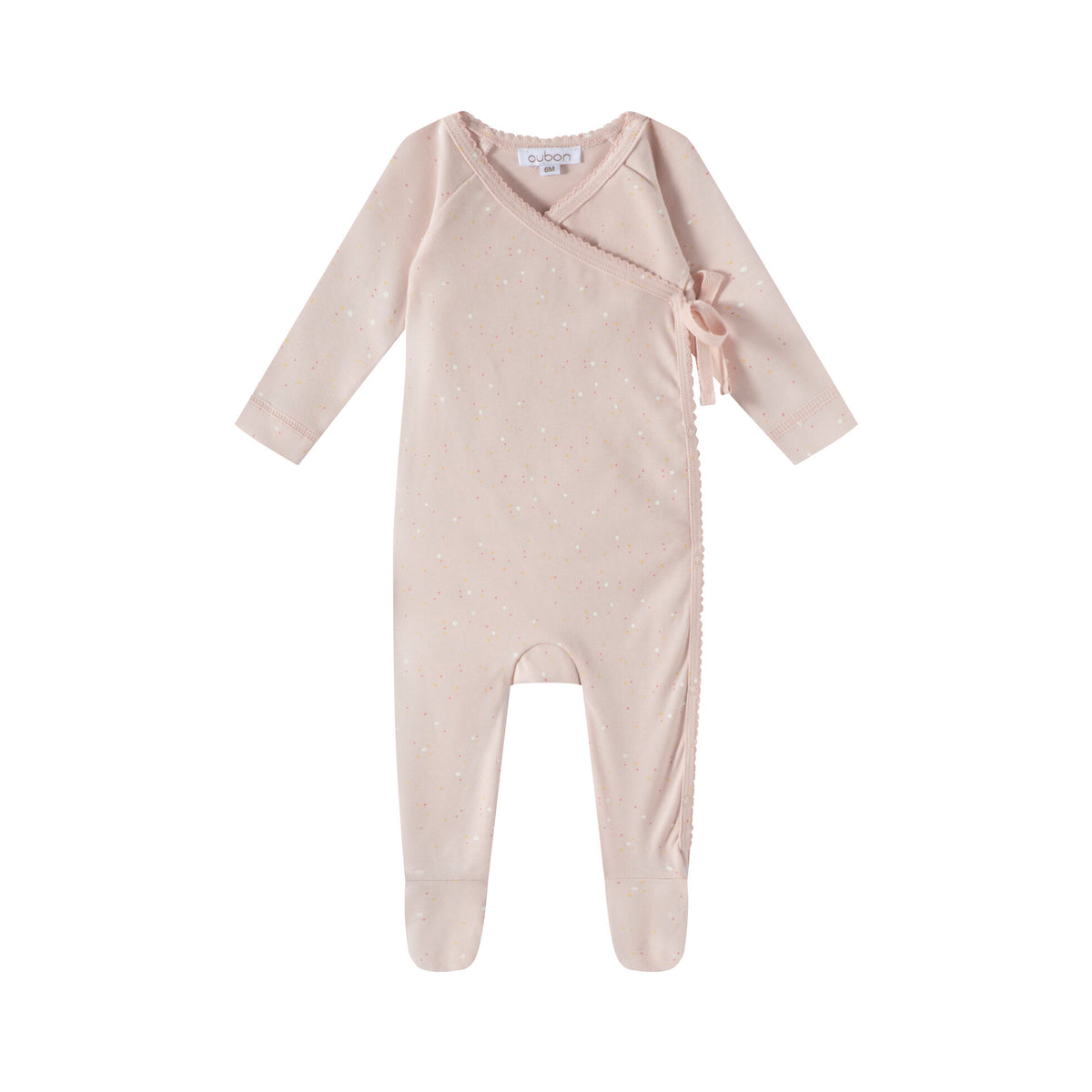 Oubon Pink All Over Dot Print Footie – Moonlight
