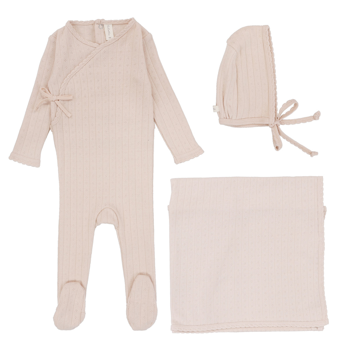 Lilette Fine Pointelle 3PC Layette Set - Pale Pink – Moonlight