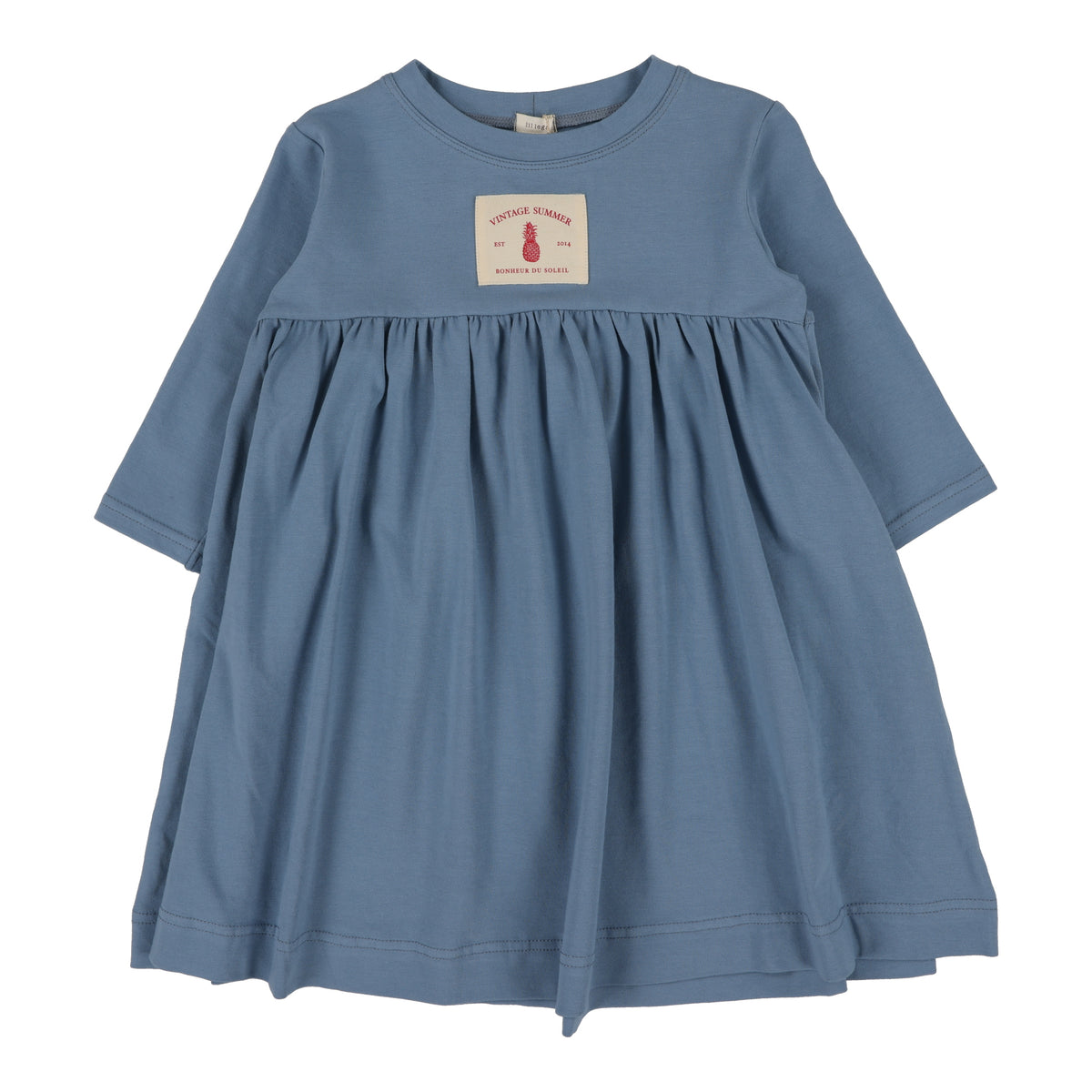 Lil Legs Patch Dress 3/4 Sleeve - Blue – Moonlight