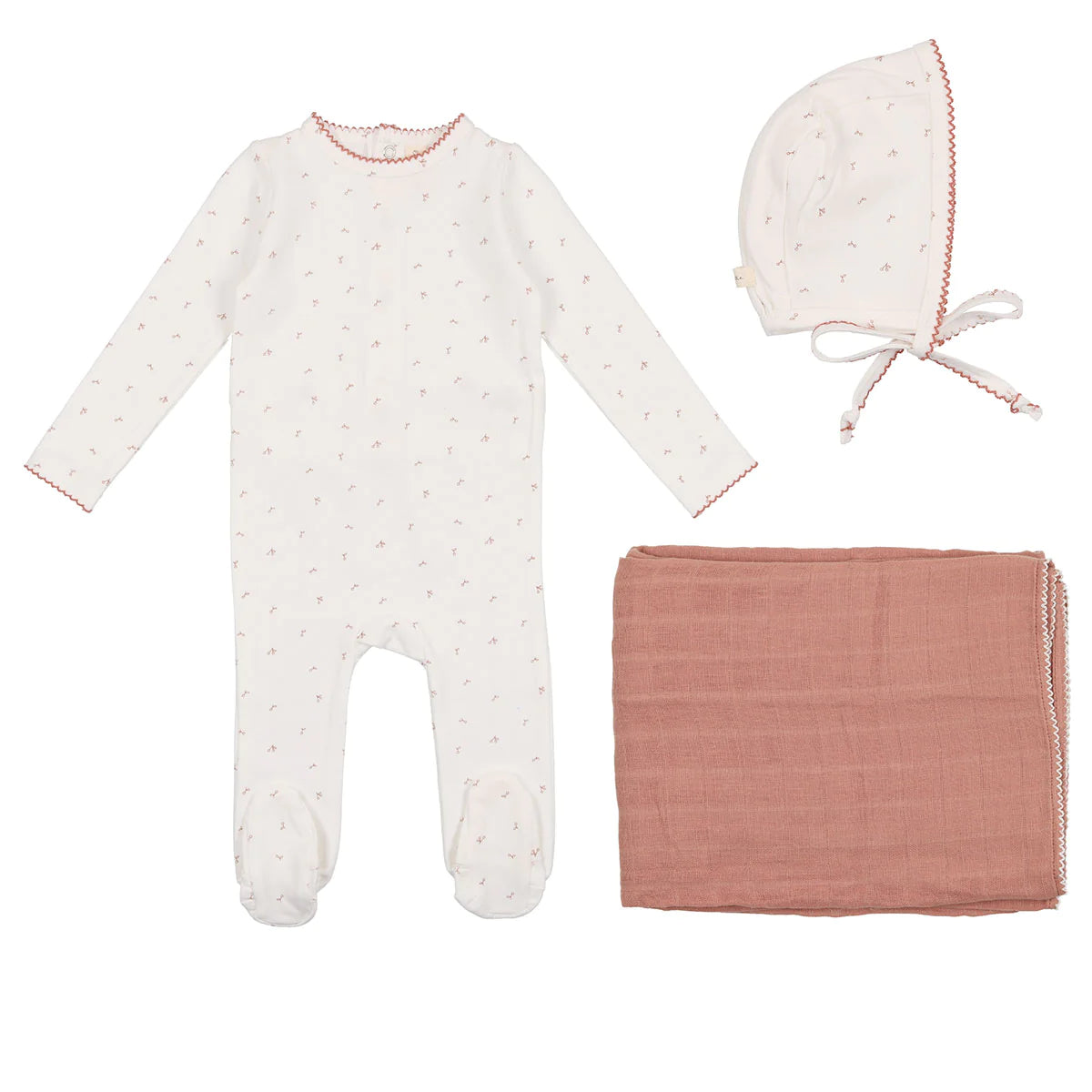 Lil Legs Pink Cherry Scallop Edge 3PCS Set – Moonlight Layette